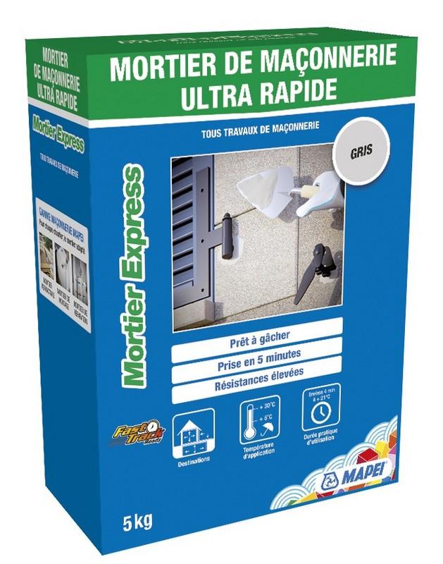 Mortier de maçonnerie Express ultra rapide - Gris – Boite de 5KG