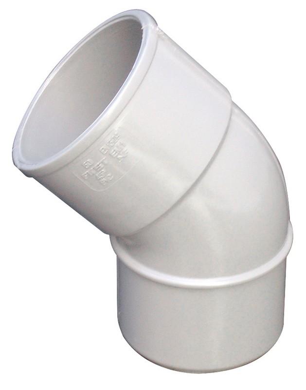Coude PVC MF 45° Ø 80MM ép.3,2MM pour gouttière de 25 - GRIS