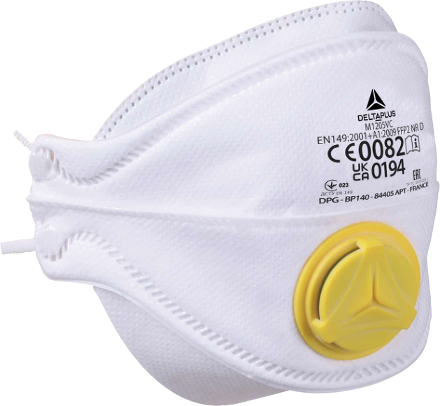 Masques M1205V FFP2 respiratoire jetable - A valve - 4 plis. Boîte de ...