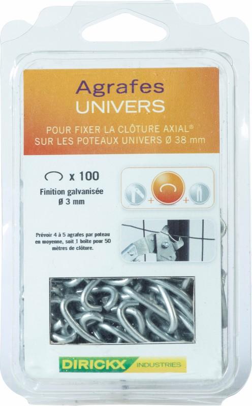 AGRAFE GALVA DIAMETRE 3 MM - BOITE DE 100