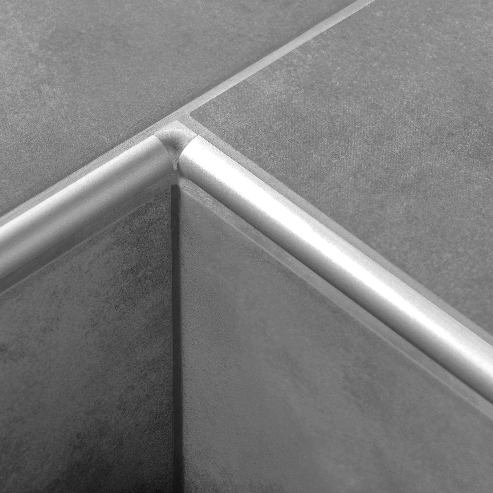 2 angles sortants pour profilé de finition carrelage - 1/4 de rond fermé DURONDELL Alu Argent ...
