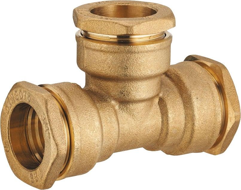 TE LAITON D25 RACCORD A COMPRESSION ACS -TUYAU PEHD