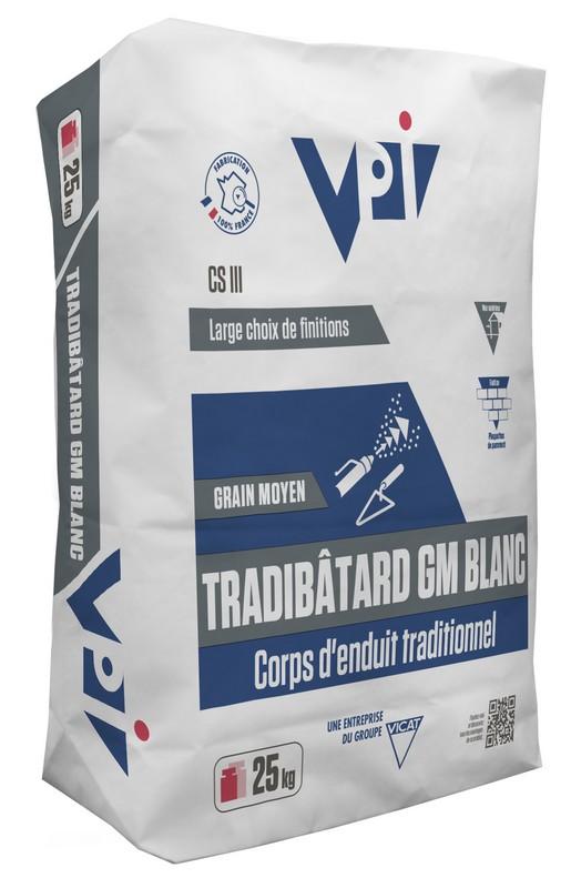 CORPS D'ENDUIT BATARD TRADITIONNEL TRADIBATARD GM BLANC - SAC DE 25 KG