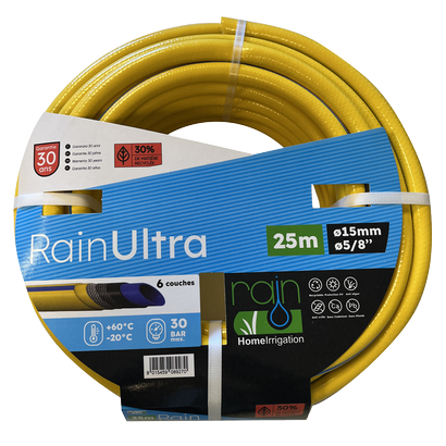 Tuyau arrosage RAIN ULTRA - 6 couches - 30 bars - Ø15x25m